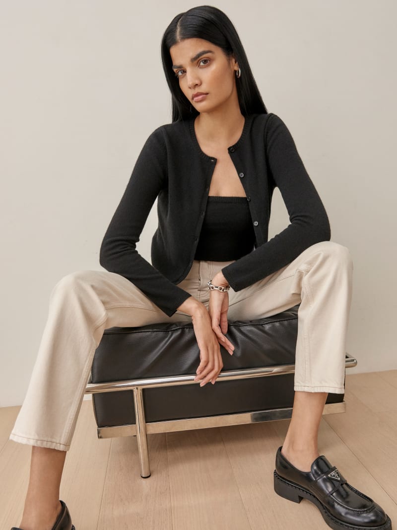 Brio Cashmere Strapless Tank And Cardi Set