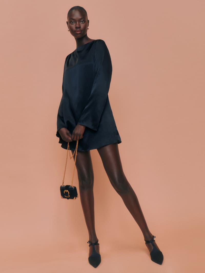 Ilyse Silk Dress - Long Sleeve Mini | Reformation