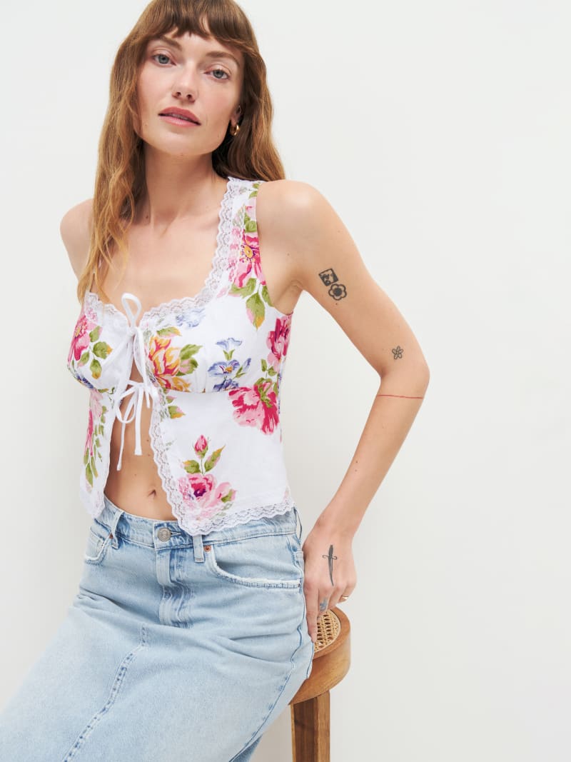 Rosalie Linen Top - Sleeveless | Reformation