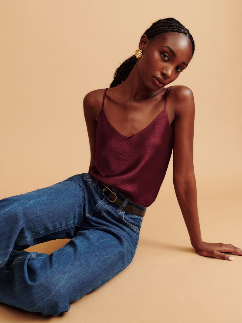 Teddy Satin Top - Sleeveless | Reformation