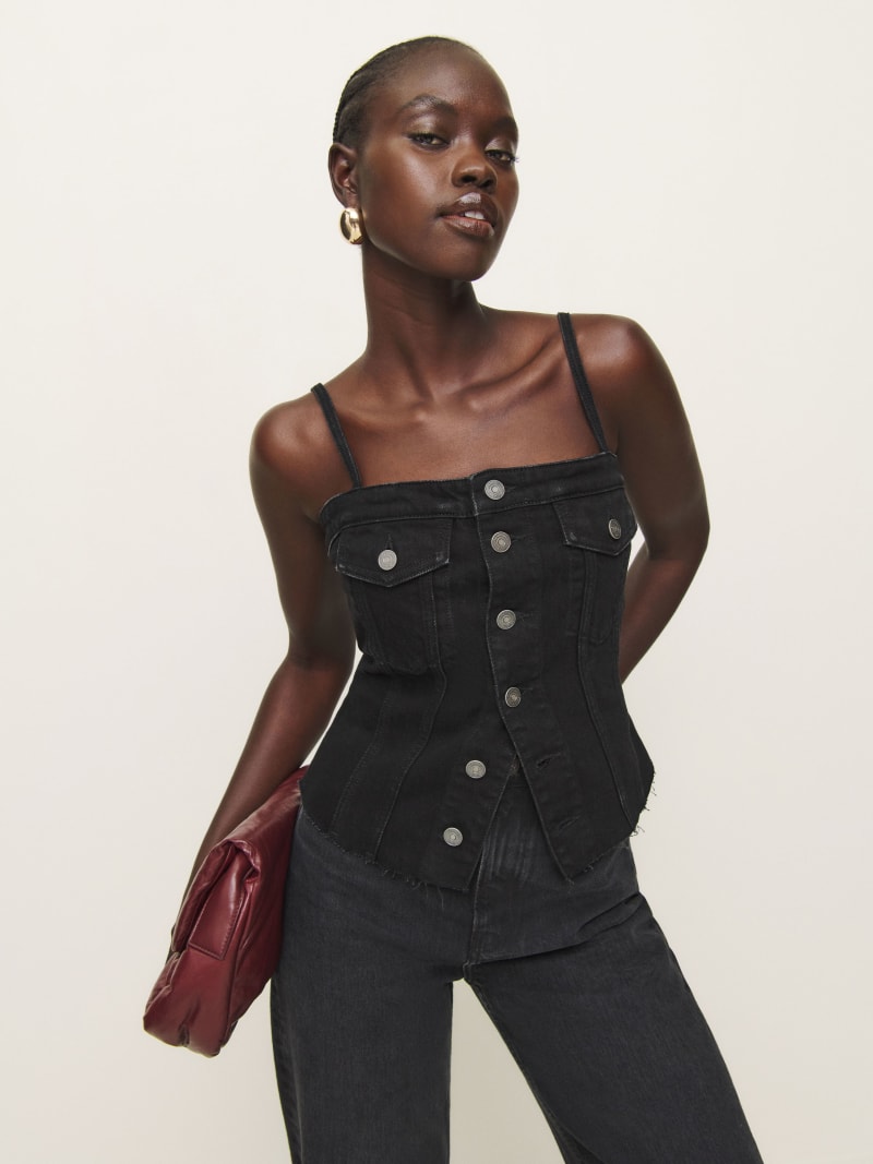 Top bustier en jean Coco