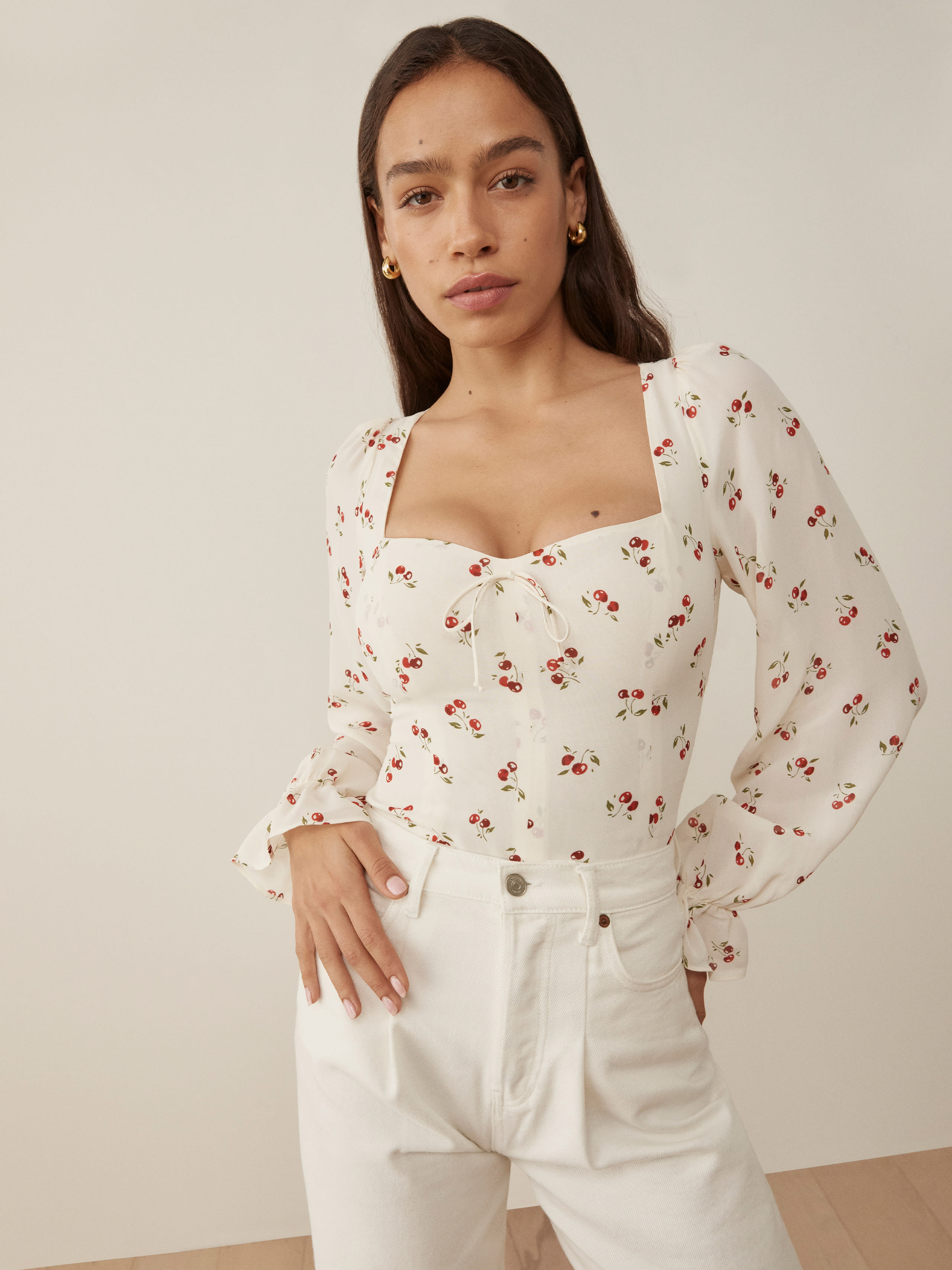 Chase Top - Long Sleeve Georgette | Reformation