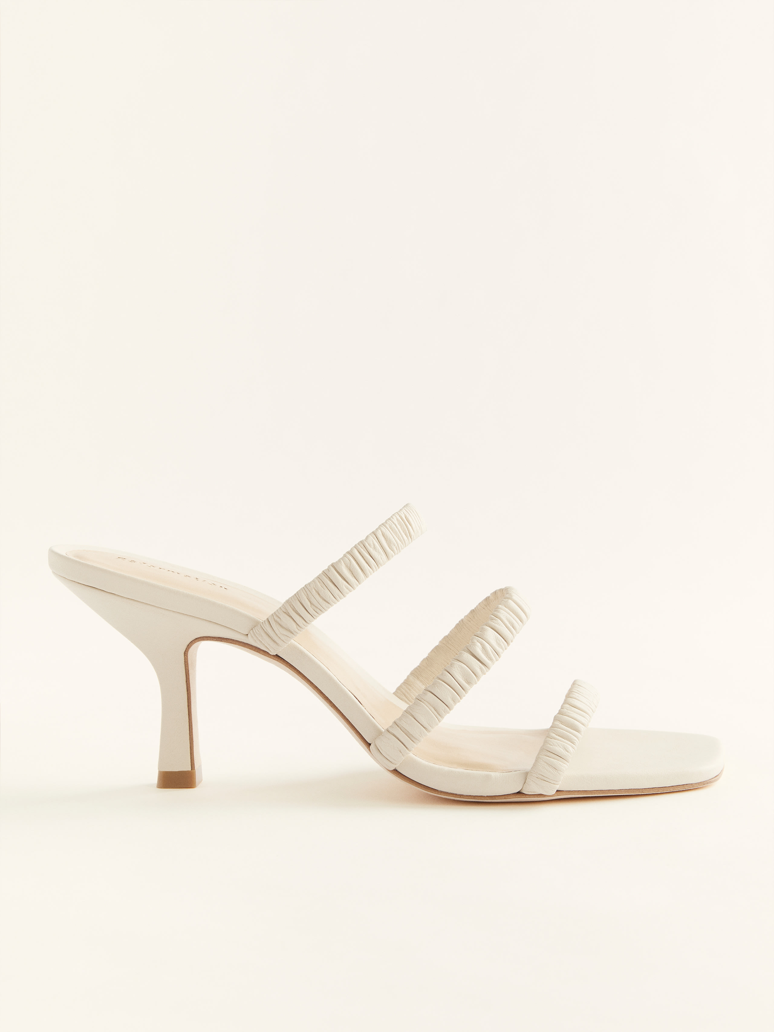 Gina High Heel Ruched Sandal - Leather Sustainable Shoes | Reformation